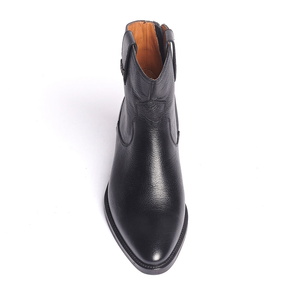 Zappa Cowboy Boot in Black Calfskin Leather - Stylish & Comfortable