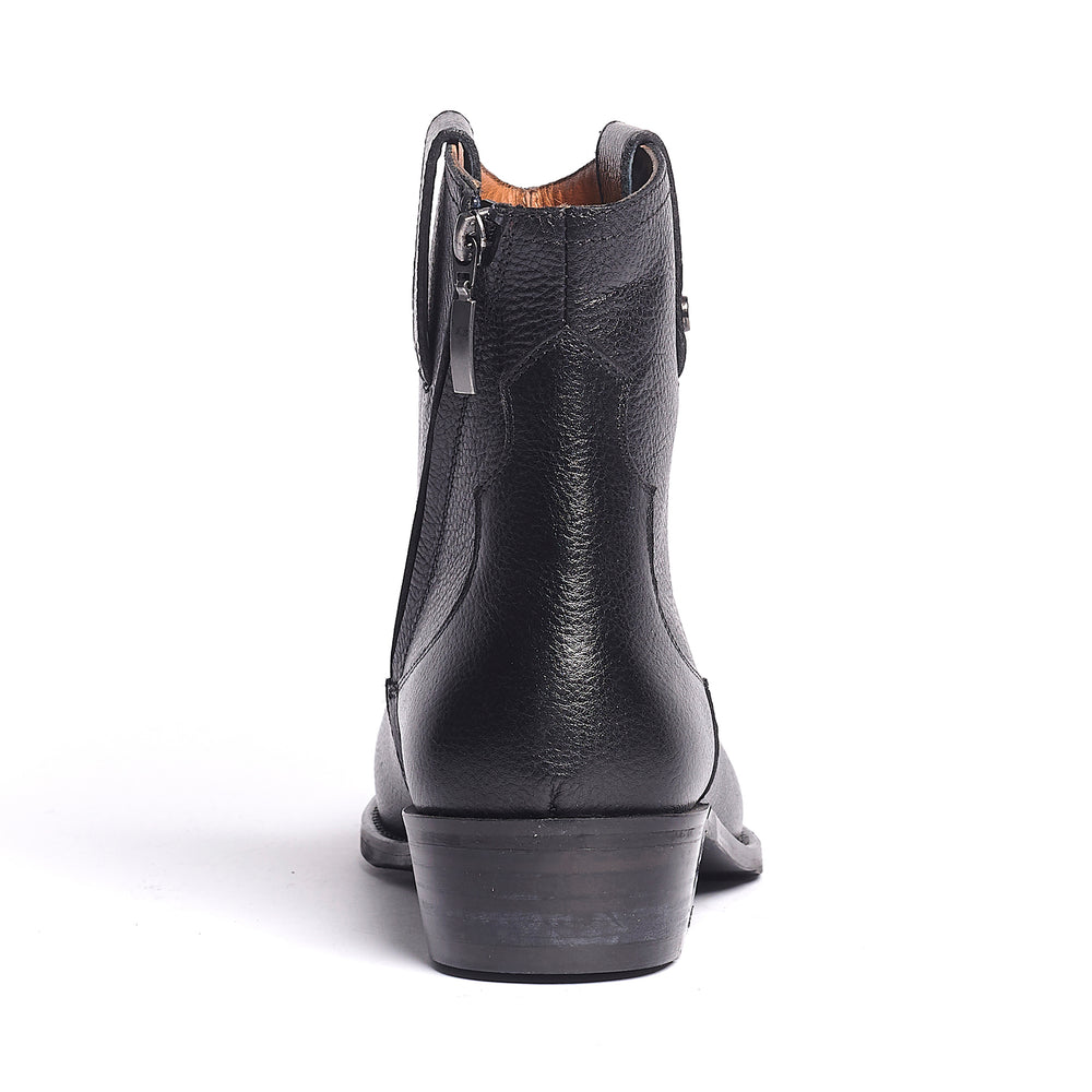 Zappa Cowboy Boot in Black Calfskin Leather - Stylish & Comfortable
