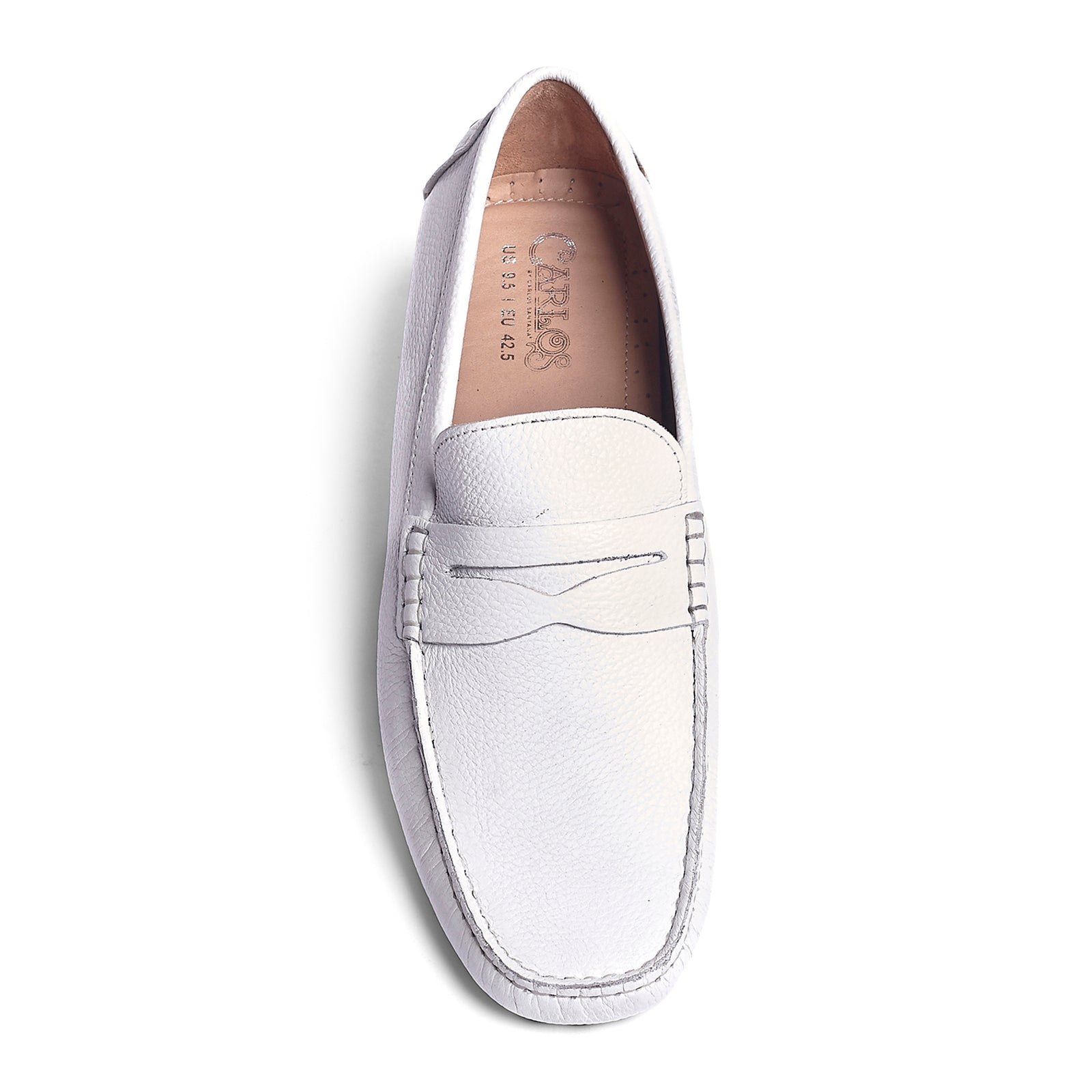 Ritchie Driver Leather Slip-On - White Luxe Comfort & Style